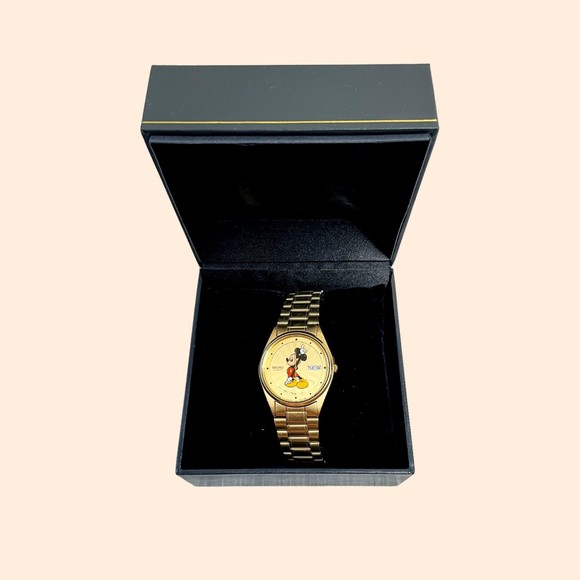 Seiko | Accessories | Seiko Mickey Mouse Starburst Disney Gold Watch ...